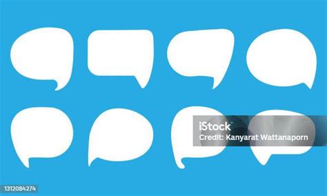 말하기 거품 텍스트 채팅 상자 메시지 상자 개요 만화 벡터 일러스트 디자인의 집합 Brand Name Online Messaging Platform에 대한 스톡 벡터 아트