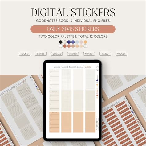 Digital Stickers Book For Goodnotes Functional Digital Sticker Set