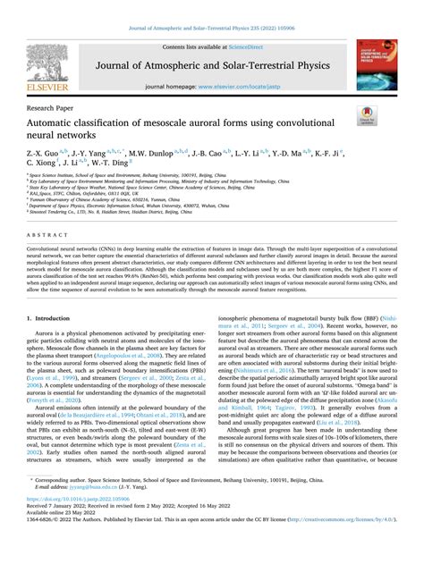 Pdf Automatic Classification Of Mesoscale Auroral Forms Using Convolutional Neural Networks