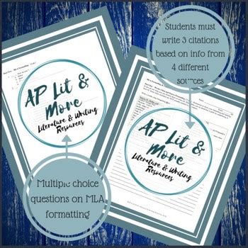 MLA Citations And Works Cited Quiz By Lit And More TPT
