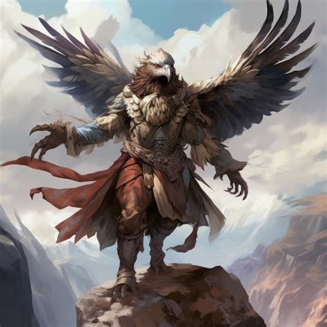 Premium Ai Image Skybound Saviors Aarakocra Adventurers In A Floating