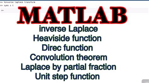 Inverse Laplace Transform Direc Function Heaviside Function Convolution Theorem In MATLAB YouTube