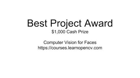 best project award computer vision for faces learnopencv