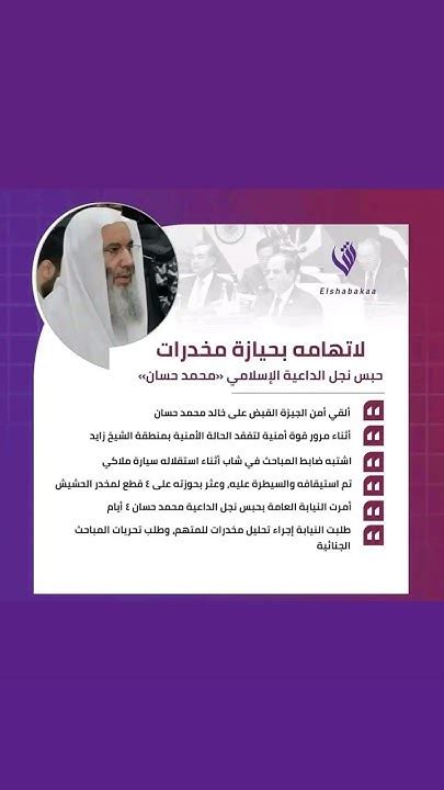 القبض على ابن الداعية الإسلامي الشيخ محمد حسان بتهمة حيازة مخدرات Youtube