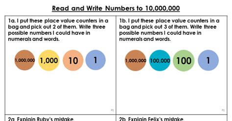 01 1 Read And Write Numbers To 10 000 000 Classroom Secrets