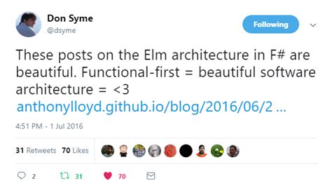 F Implementation Of The Elm Architecture Part 2 · Anthony Lloyd