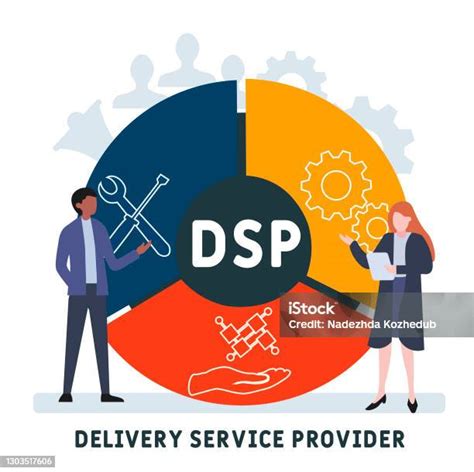 사람과 플랫 디자인 Dsp 배달 서비스 공급자 약어 비즈니스 컨셉 배경 고객에 대한 스톡 벡터 아트 및 기타 이미지 고객 디자인 만족 Istock