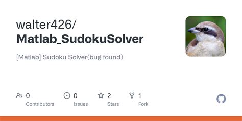 Github Walter426matlabsudokusolver Matlab Sudoku Solverbug Found