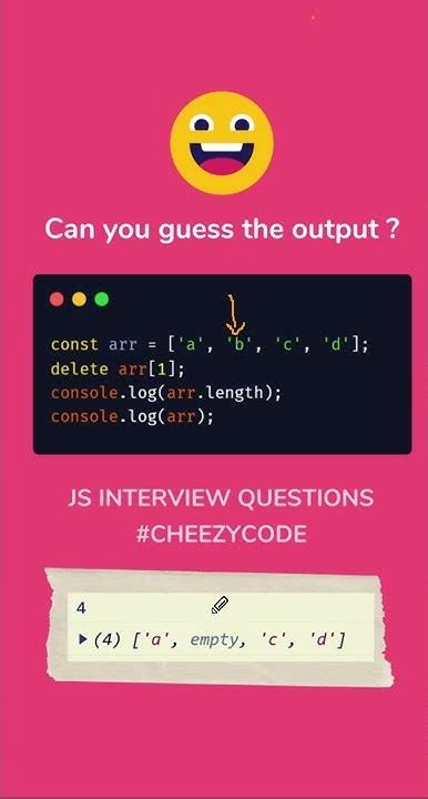 Delete Operator On Array In Javascript Interview Question