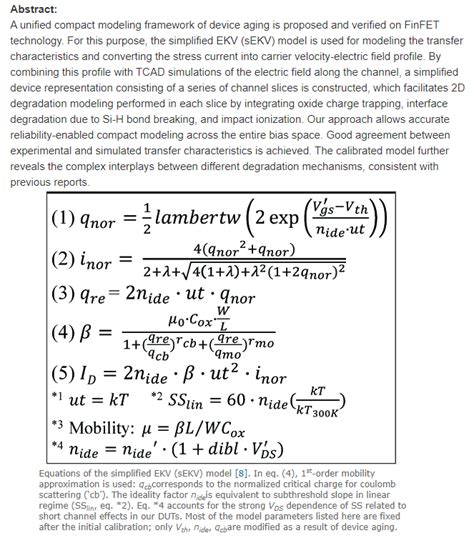 Sedemos News Paper Z Wu Et Al A Physics Aware Compact Modeling Framework For Transistor