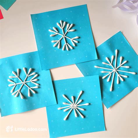 Q Tip Snowflake Craft Free Templates