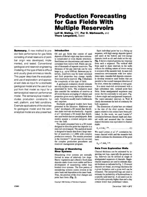 Pdf Production Forecasting For A Gas Field With Multiple Reservoirs Dokumentips