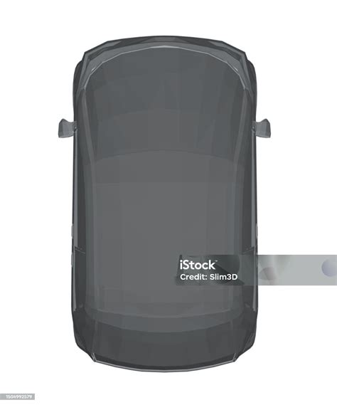 회색 다각형 소형차의 벡터 그림입니다 도시 자동차 다각형 브랜딩 또는 광고를 위한 빈 소형차 템플릿입니다 음식 배달 차량 3d Brand Name Domestic Car에