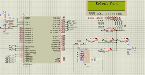ATmega Based MENU Building LCD 16x2 With 4 Button Embedded System Desgin