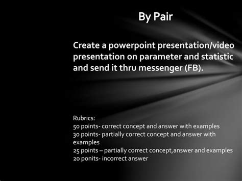 Parameter And Statistic Copypptx Science