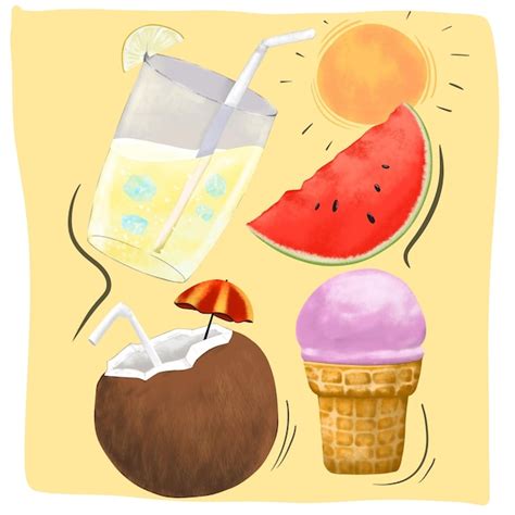 Premium PSD Summer Dessert Drink Fresh