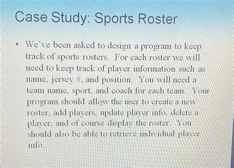 Complete The UML Diagram For The Sports Roster Chegg Com