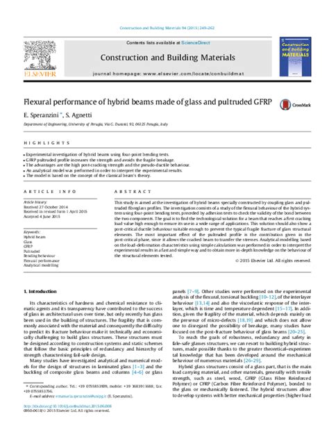 Pdf Flexural Performance Of Hybrid Beams Made Of Glass And Pultruded Gfrp