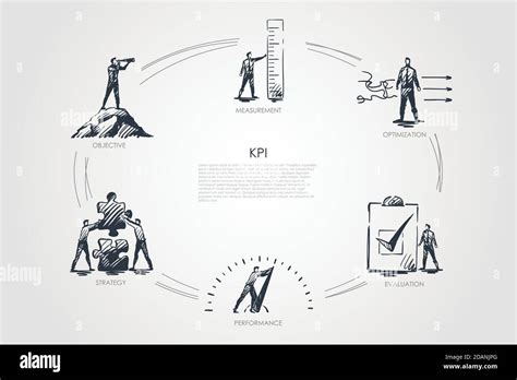KPI Measurement Optimization Evaluation Perfomance Strategy Set Concept Stock Vector Image