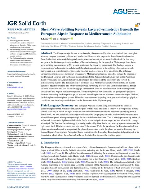 Pdf Shear‐wave Splitting Reveals Layered‐anisotropy Beneath The