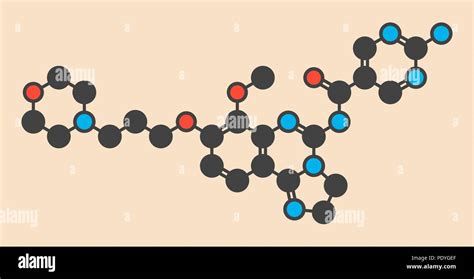 Copanlisib Cancer Drug Molecule Pi3k Inhibitor Stylized Skeletal