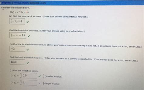 Solved 58 Points I Previous Answers Sesscalc2 33029