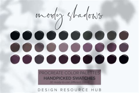 Procreate Color Palette Moody Shadows Graphic By Design Resource Hub Creative Fabrica