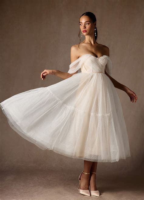 Champagne Tea Length Wedding Dress 60 Photos