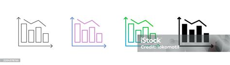 재무 차트 아이콘에는 편집 가능한 스트로크 라인 듀오컬러 라인 그라디언트 라인 및 솔리드의 네 가지 스타일이 있습니다 웹 디자인 모바일 앱 Ui Ux 및 Gui 디자인에