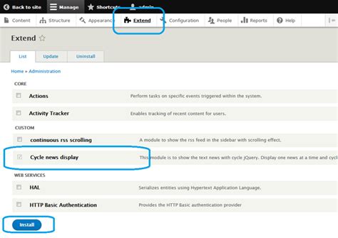 Drupal Module Cycle News Display Text Sliding Marquee