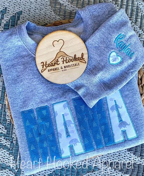 Mama Keepsake Applique Crew Neck Long Sleeve Made With The Fabric From