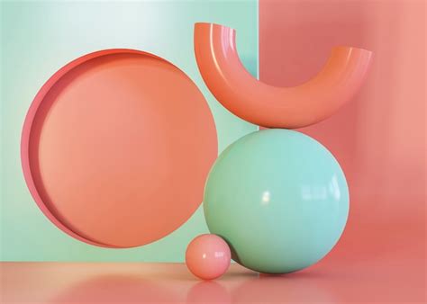 3d 렌더링 기하학적 도형 배경 무료 사진