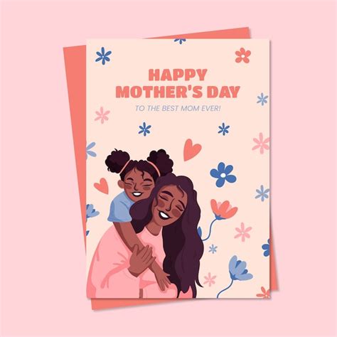 Free Vector Flat Mothers Day Greeting Card Template