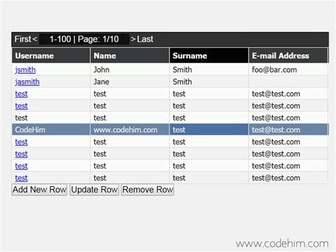 Dynamically Add Remove Rows In Html Table Using Jquery — Codehim