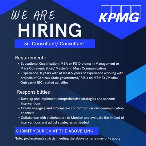 Kpmg Is Looking For Experienced Professionals For An Immediate Project Requirement In Delhincr