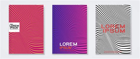 최소한의 커버 디자인 세트 물결 모양의 스트립 다채로운 하프 톤 그라데이션 배경입니다 벡터 일러스트레이션 0명에 대한 스톡 벡터 아트 및 기타 이미지 Istock