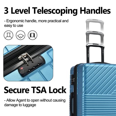Merax Luggage Set 3 Piece Hardshell Abs Suitcases