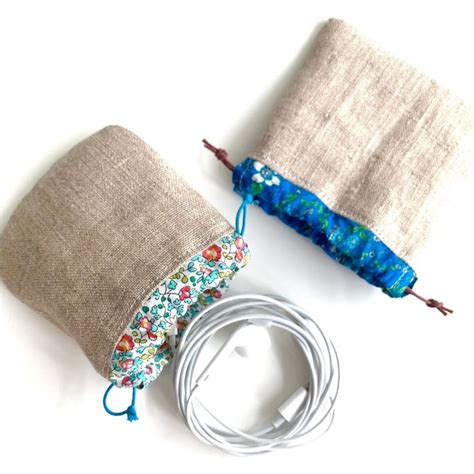 Mini Drawstring Bag Sewing Pattern Small Item Storage Pdf Pattern