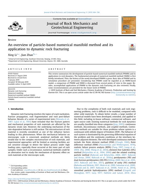 Pdf An Overview Of Particle Based Numerical Manifold Method And Its Application To Dynamic