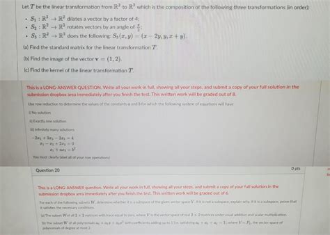 Solved Let T Be The Linear Transformation From RP To Chegg Com