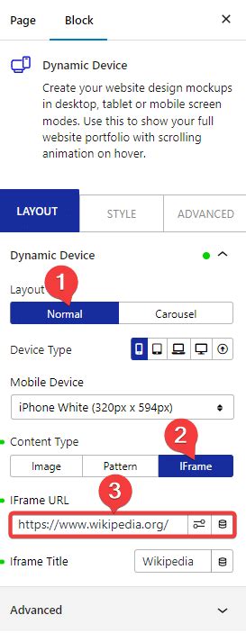 how to show a live website in a mockup using iframes in wordpress