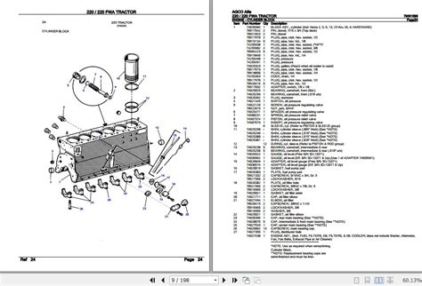 Agco Allis Tractor 220 220fwa Parts Catalog 79001596