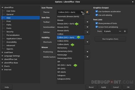 how to enable dark mode in libreoffice