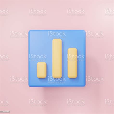 모의 및 웹 배너를위한 깨끗한 배경에 그래프 아이콘의 3d 렌더링 만화 인터페이스 디자인 최소한의 메타 버스 개념 3차원 형태에 대한 스톡 사진 및 기타 이미지 Istock