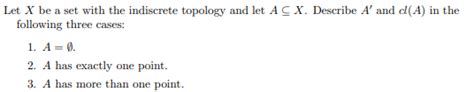 solved let x be a set with the indiscrete topology and let a