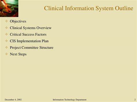 PPT Clinical Information System Implementation Project PowerPoint