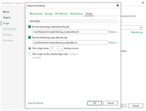 Scripts Settings Veeam Plug Ins For Enterprise Applications