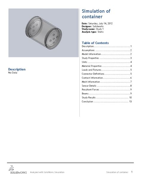 Simulation Analysis Of A Container Under Static Loading Conditions