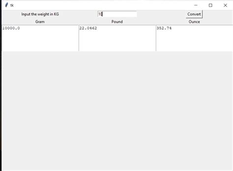 Weight Converter GUI Python