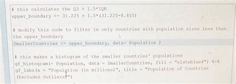 Solved This Calculates The Q IQR Upper Boundary Chegg Com